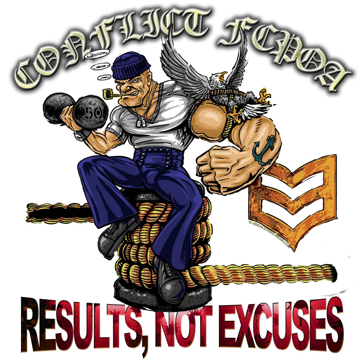 USS Conflict FCPOA Results Not Excuses Navy Military Veteran 3-18 Inch ...